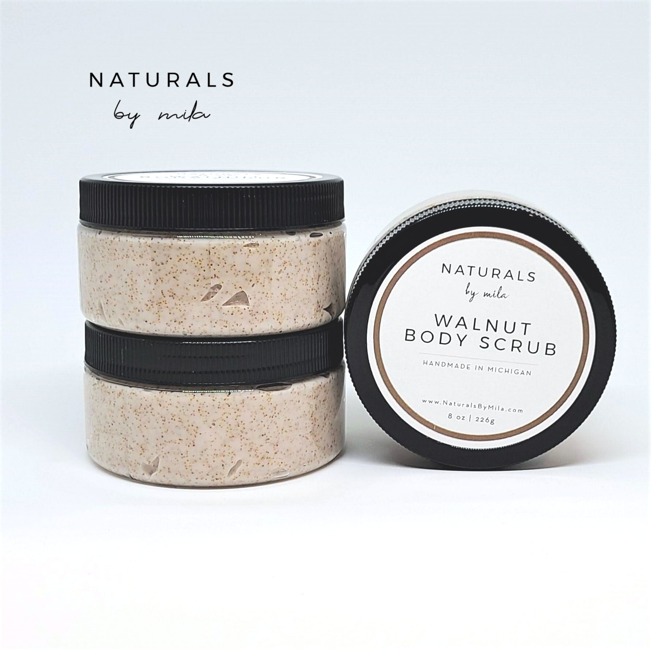 WALNUT Body Scrub - Naturals by Mila | Premium Bath and Body Products